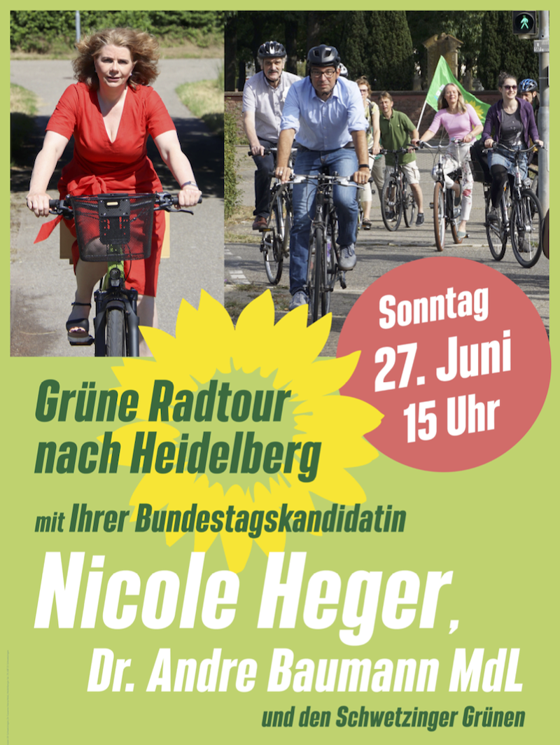 Radtour nach Heidelberg mit Bundestagskandidatin Nicole Heger und Andre ...